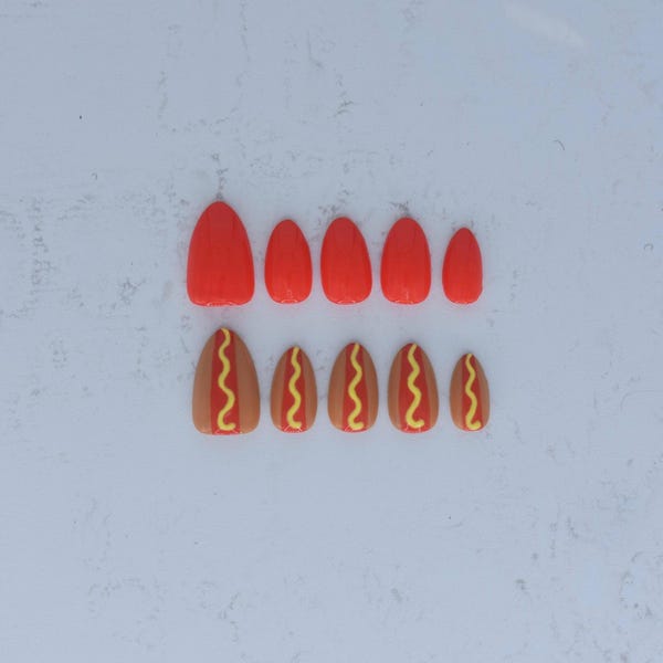 Hot Dog Nail - Etsy