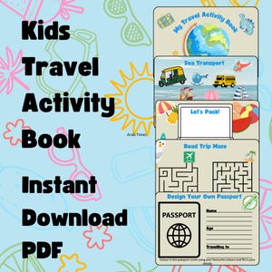 Printable Kids Travel Activity Book: Road Trip Games (PDF Download A4 ...
