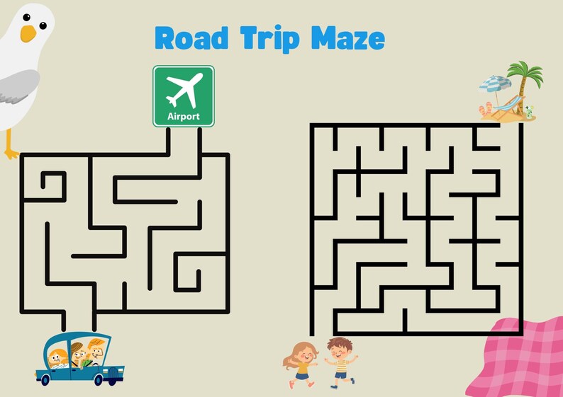 Printable Kids Travel Activity Book: Road Trip Games (PDF Download A4 ...