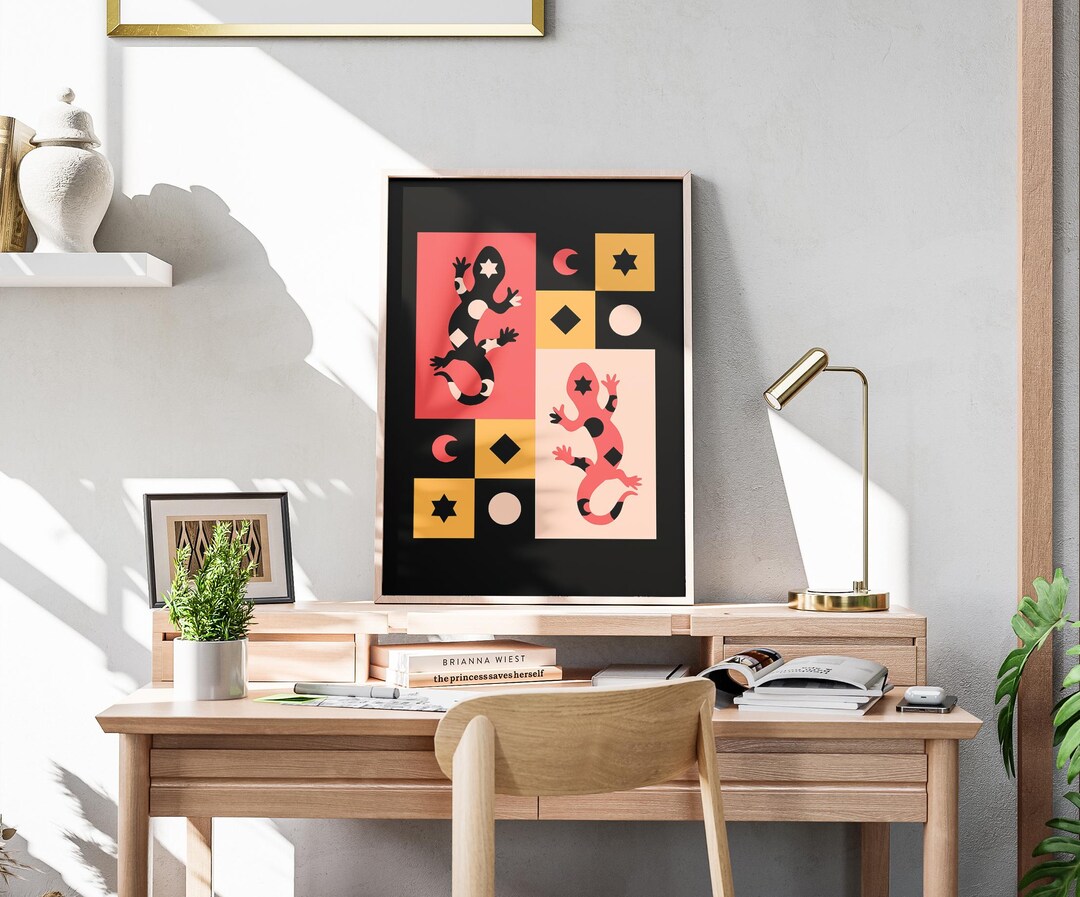 Geometric Salamander Printable, Modern Unique Print, Cool Graphic ...