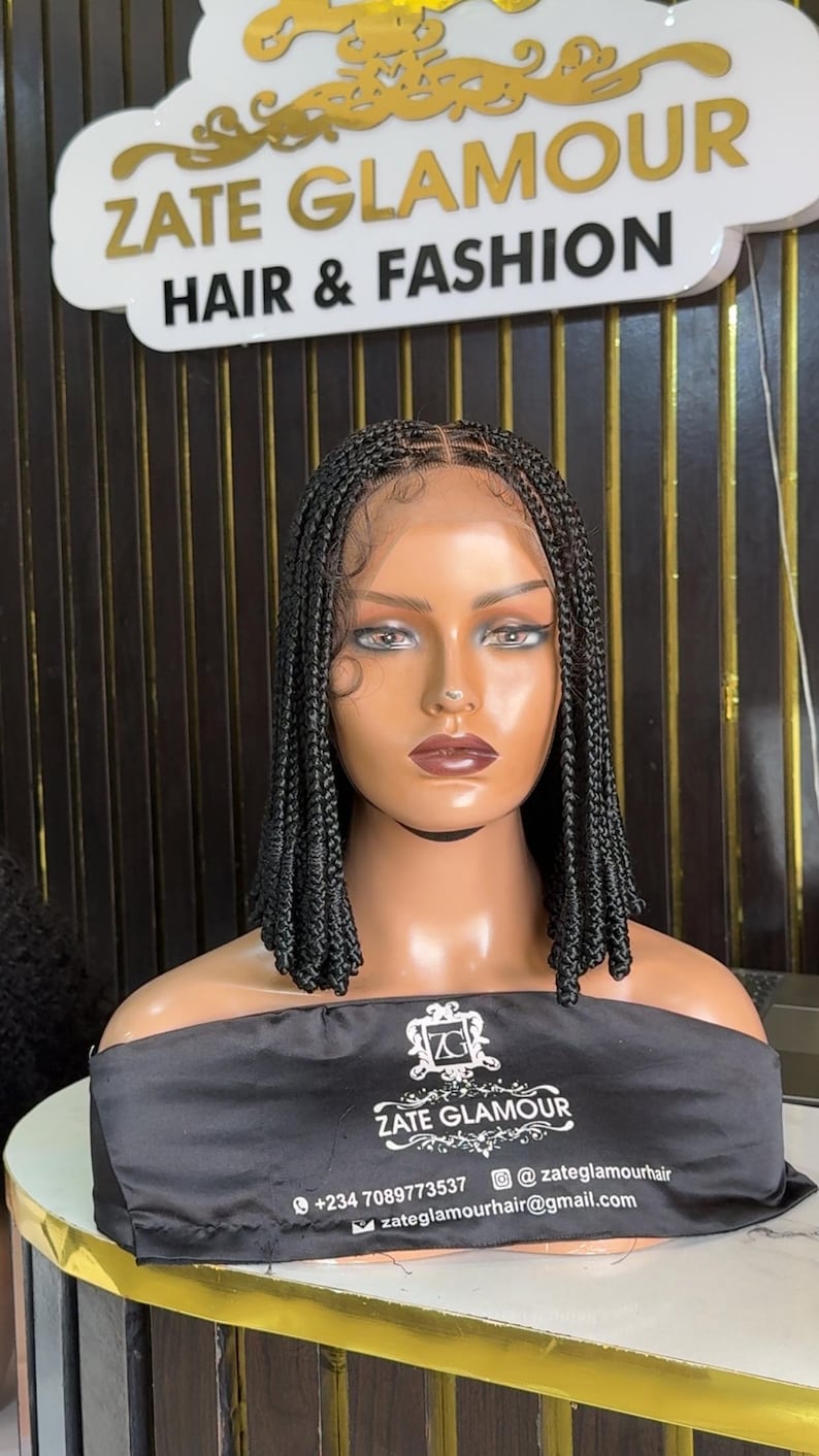 Fulllace Row Tip Knotless Braided Wig Light Braided Wig, African Wig ...
