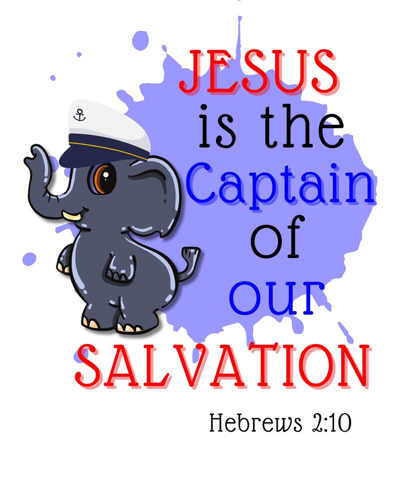 Kids Christian Wall Art, Jesus is the Captain of Our Salvation - Etsy