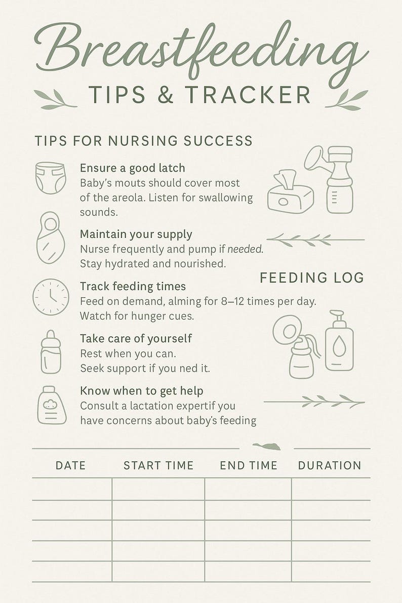Newborn Care Cheat Sheet | Baby Reference Guide | Printable Baby ...