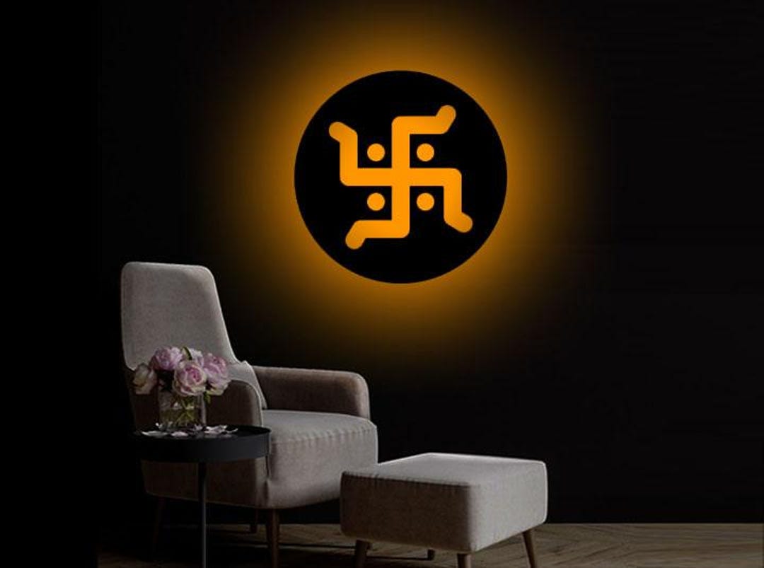 Swastik LED LOGOO Sign Light With Adaptor, Handmade Pooja Room ...