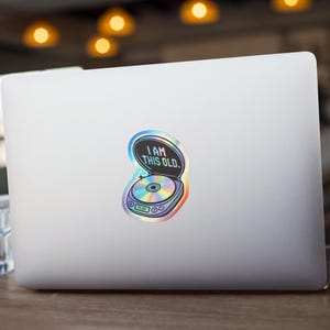 Discman Y2K Sticker: 90s Nostalgia Holographic Vinyl Decal, Retro Music ...
