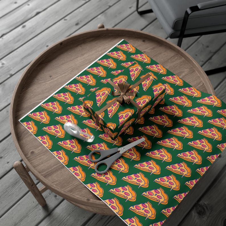 Pizza Wrapping Paper: Pizza Slice Funny Gift Wrap Sheets for Birthdays ...