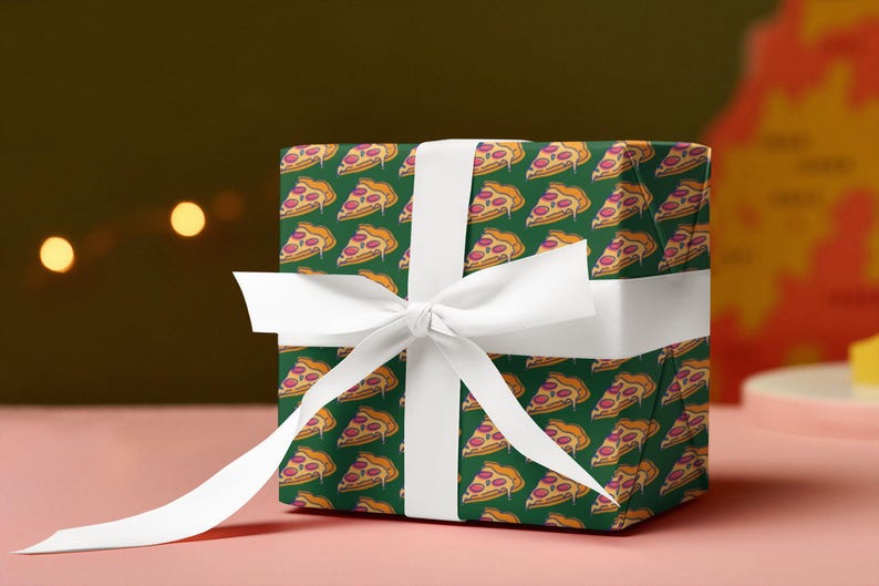 Pizza Wrapping Paper: Pizza Slice Funny Gift Wrap Sheets for Birthdays ...