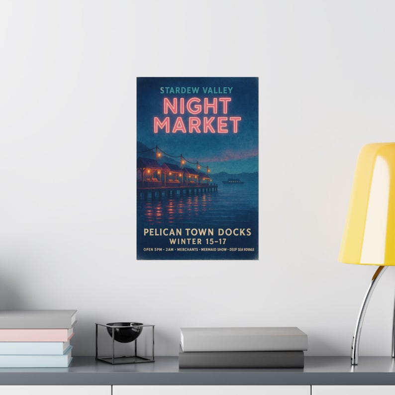 Stardew Valley Poster, Stardew Merch, Stardew Night Market Wall Art ...