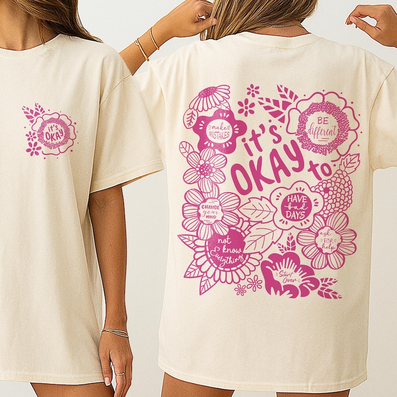 It's Okay Boho Floral, Svg Png Eps Dxf, Motivational, Affirmations ...