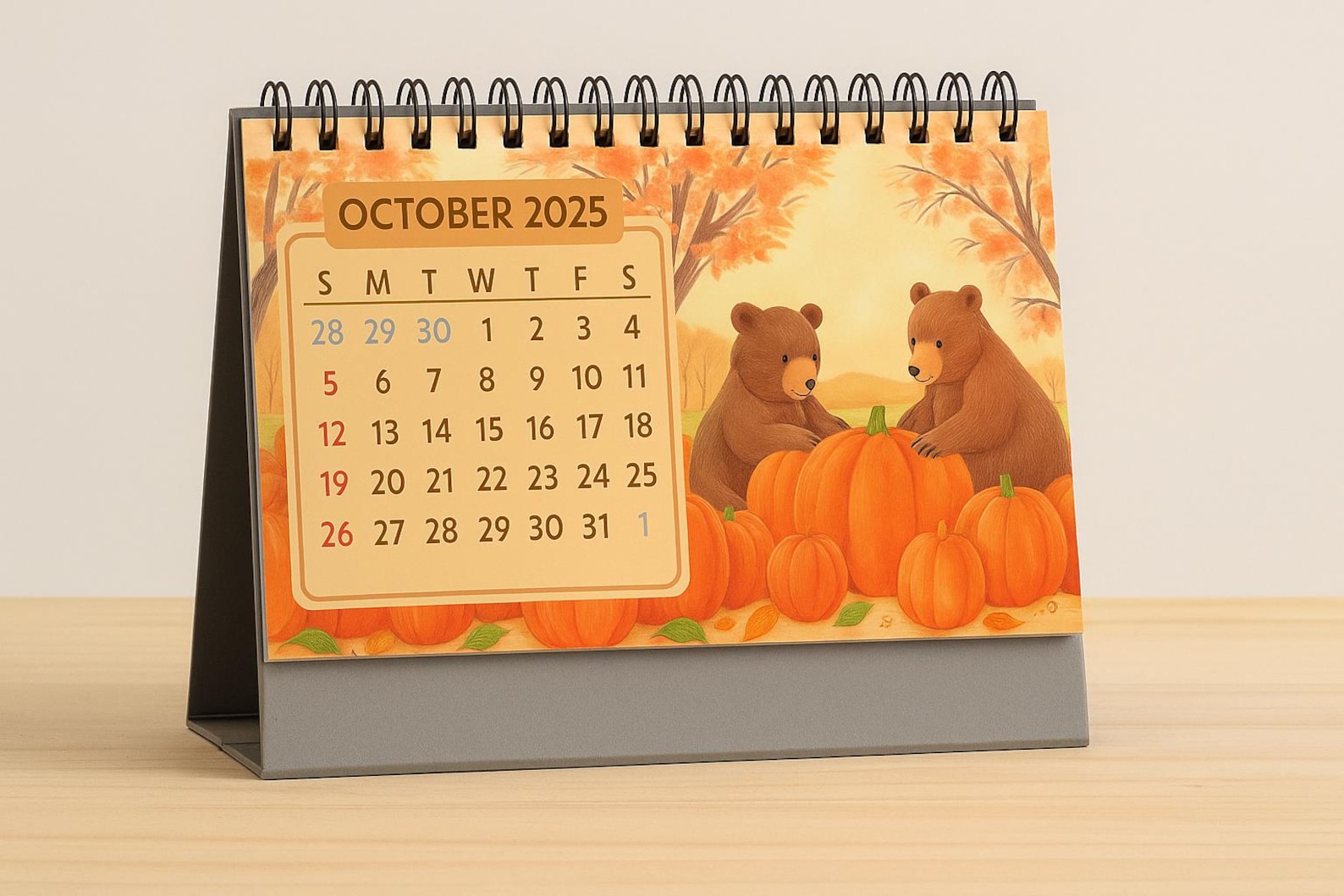 Printable Calendar | Cute Bear Theme | Digital Download - Etsy