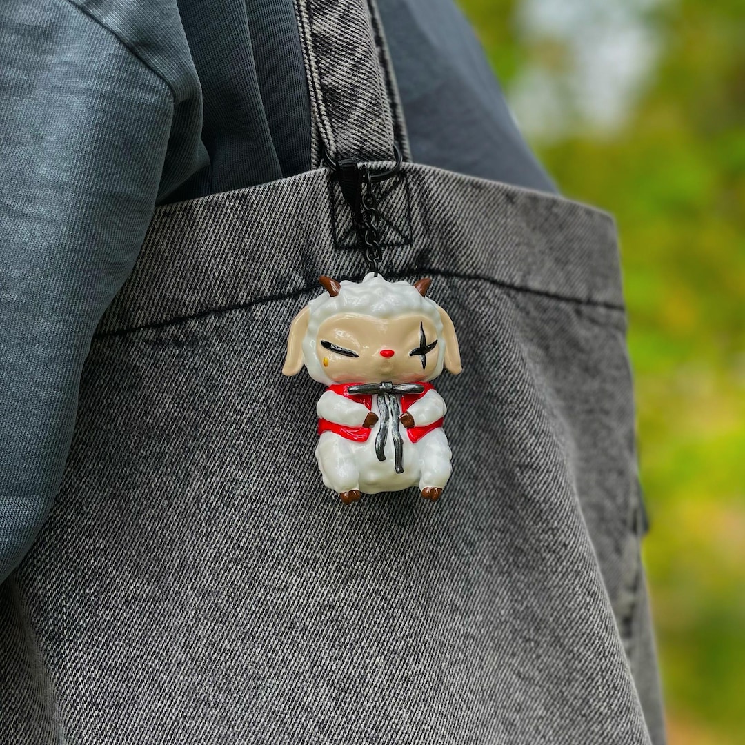 Weirdcore Lamb Bag Charm: Gothic 3D Printed Keychain - Etsy