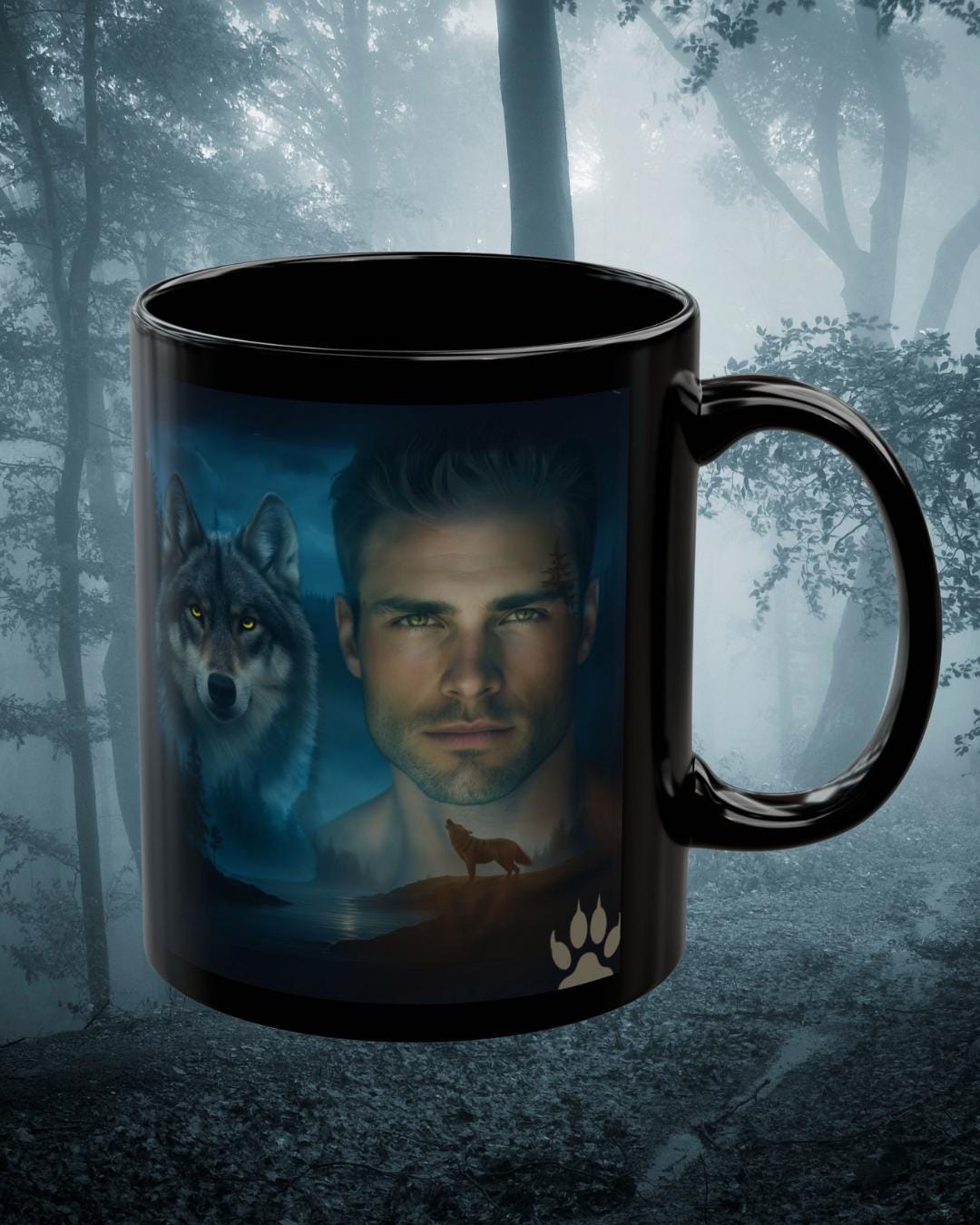 Werewolf, Wolf Shifter, Moon & Mated Black Mug (11oz, 15oz) - Etsy