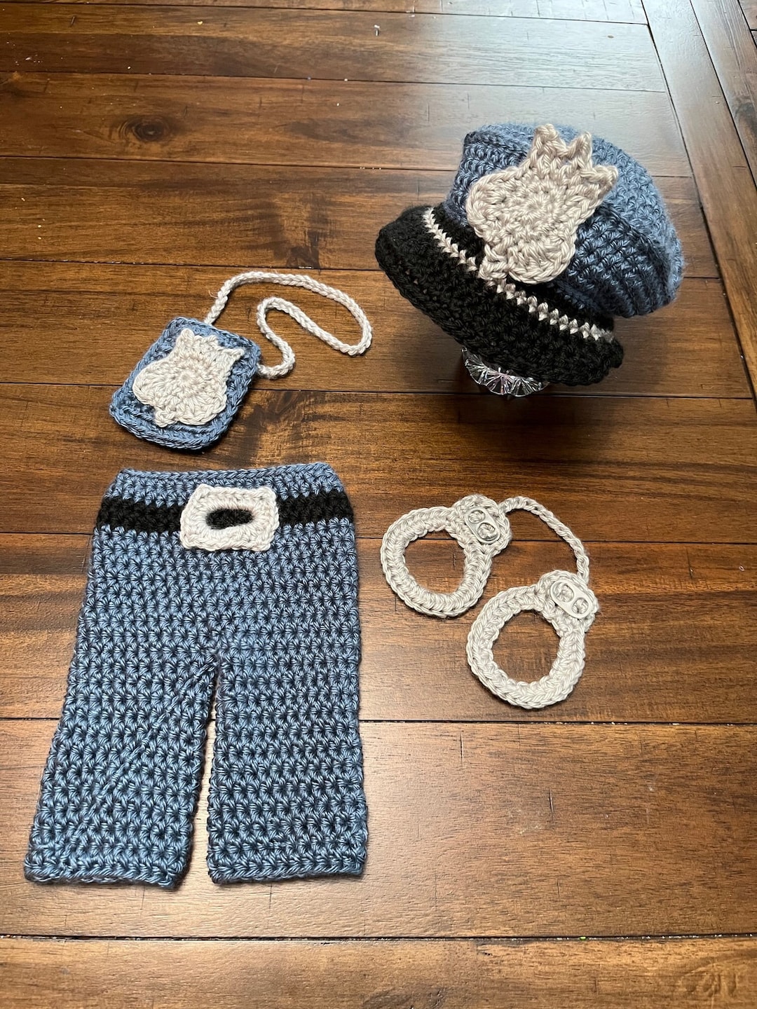 Police Officer Baby Photo Prop Crochet Outfit Pattern - Etsy