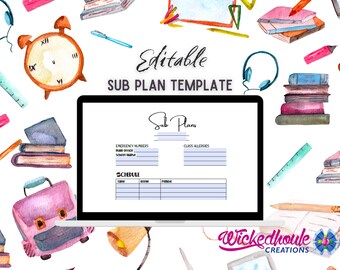 Sub Plans for Teachers Printable PDF; Sub Plans for Teachers Editable ...