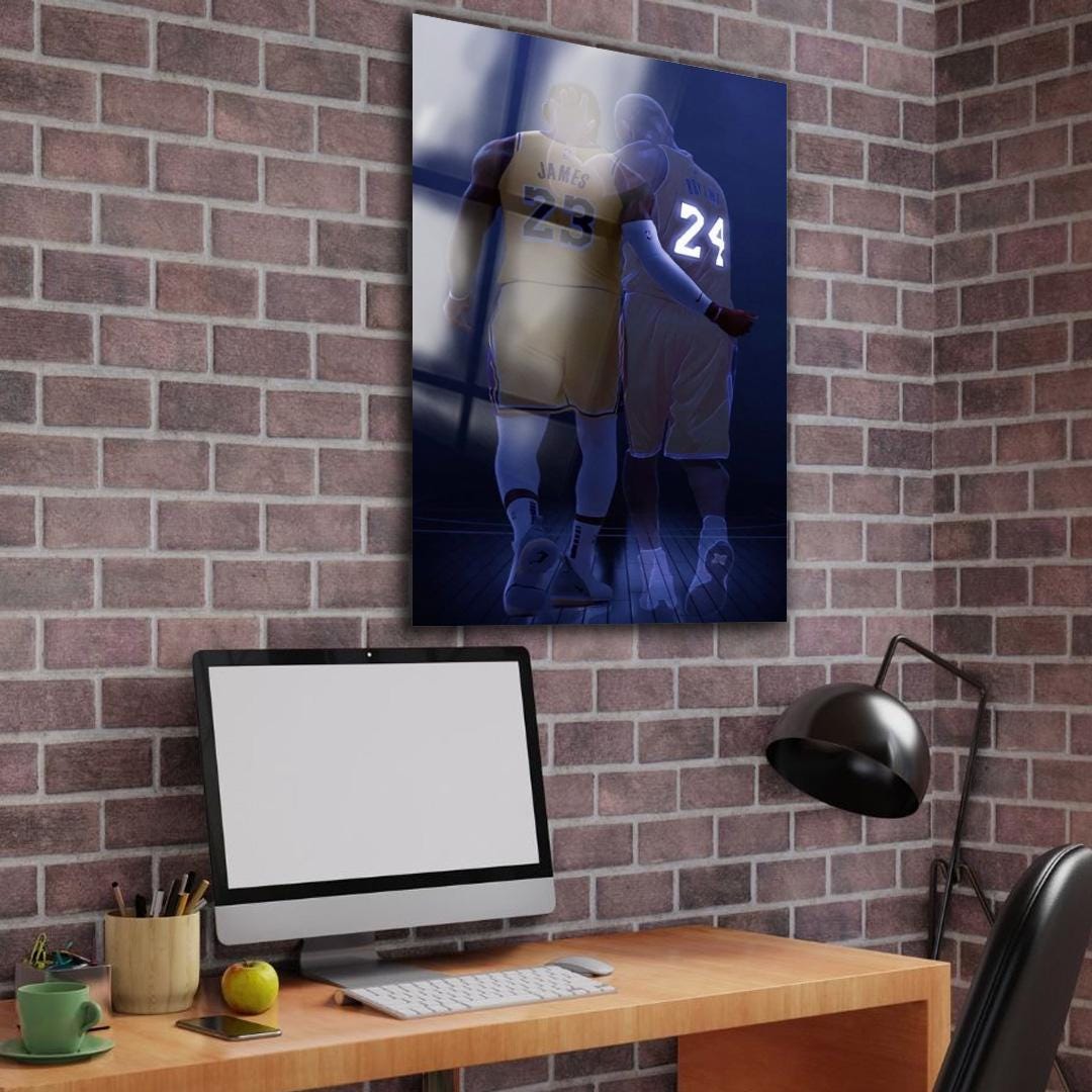 Kobe With Lebron Glass Wall Art, Kobe With Lebronstanied Glass Art ...