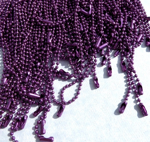 Purple Ball Chain Necklaces 24 Inch 2.4mm Diameter Set - Etsy