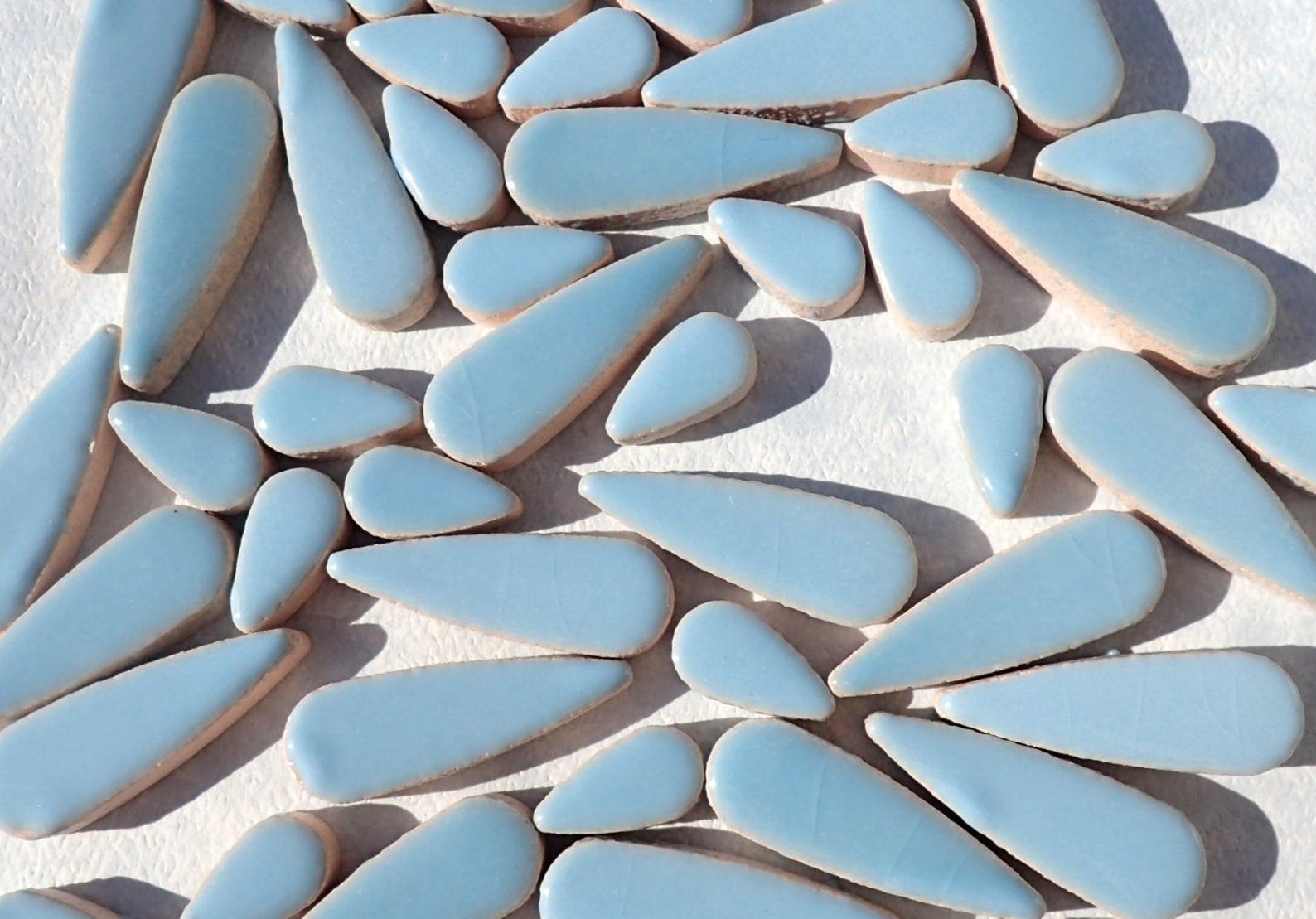 Light Blue Teardrop Mosaic Tiles 50g Ceramic Petals in Mix - Etsy