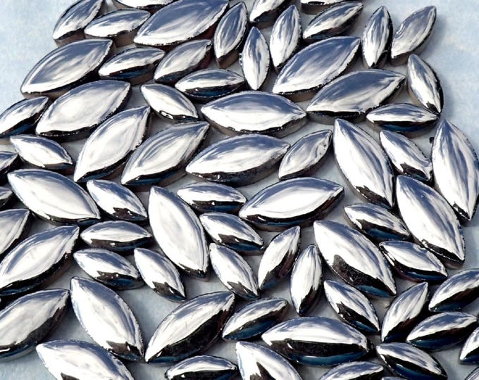 Shiny Silver Petals Mosaic Tiles 50g Ceramic Leaves in Mix | Etsy