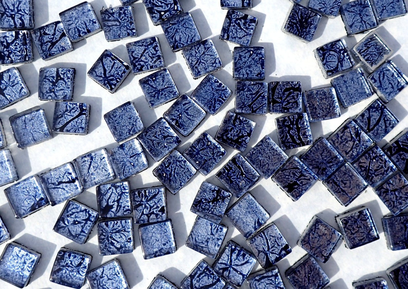 Midnight Blue Foil Square Crystal Tiles 10mm 50g Metallic - Etsy