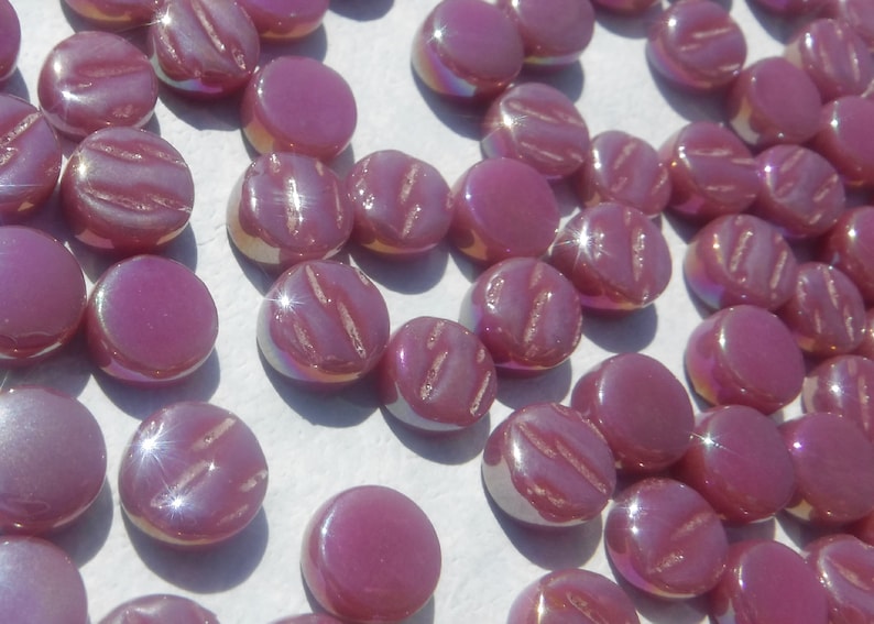 Raspberry Pink MINI Iridescent Glass Drops Mosaic Tiles 50 - Etsy