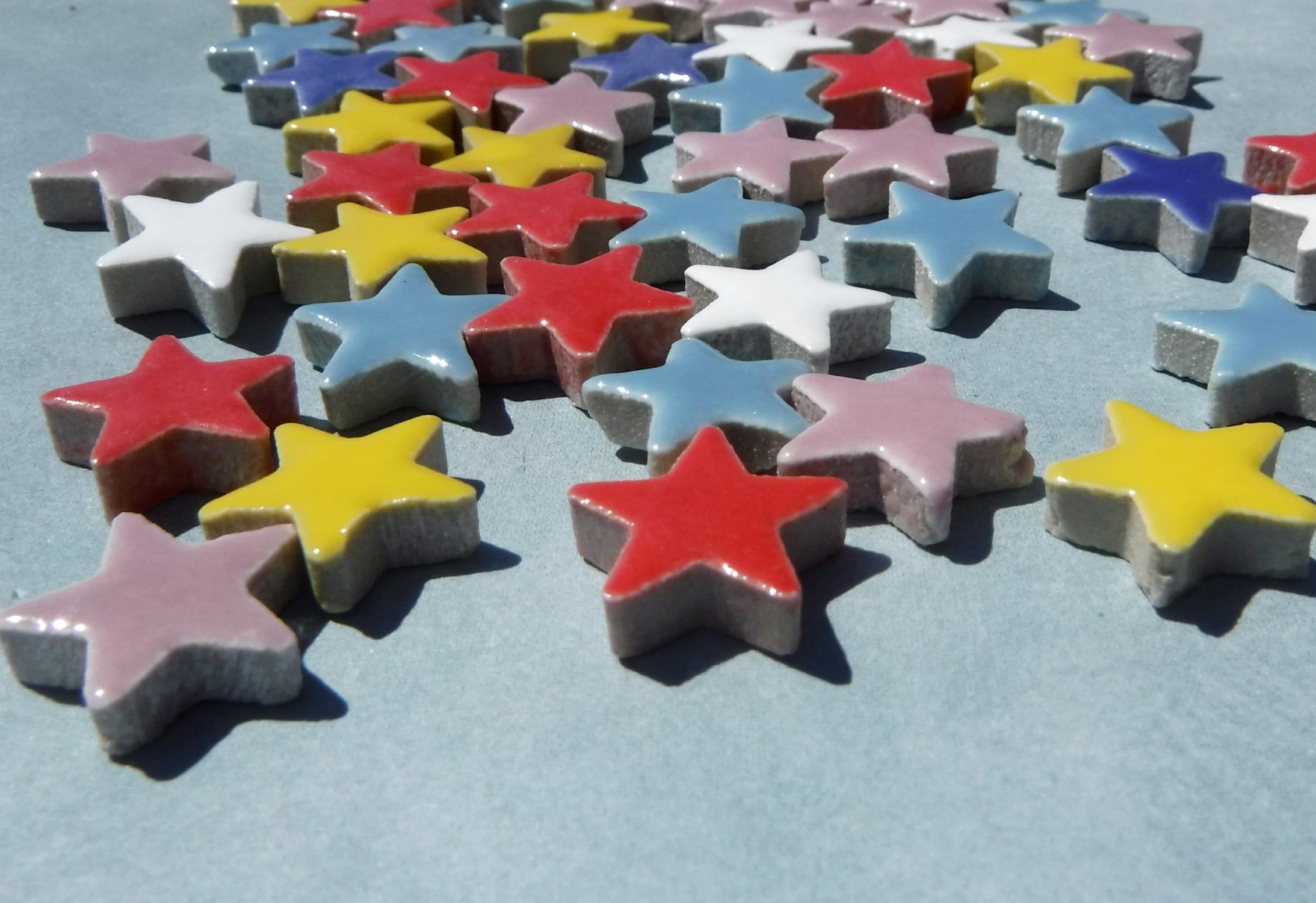 Bright Stars Mosaic Tiles 50 Ceramic 3/4 Inch Tiles in | Etsy