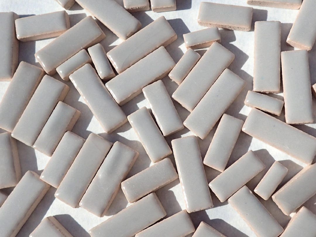 Gray Mini Rectangles Mosaic Tiles - 50g Ceramic in Mix of 3 Sizes 3/8 ...