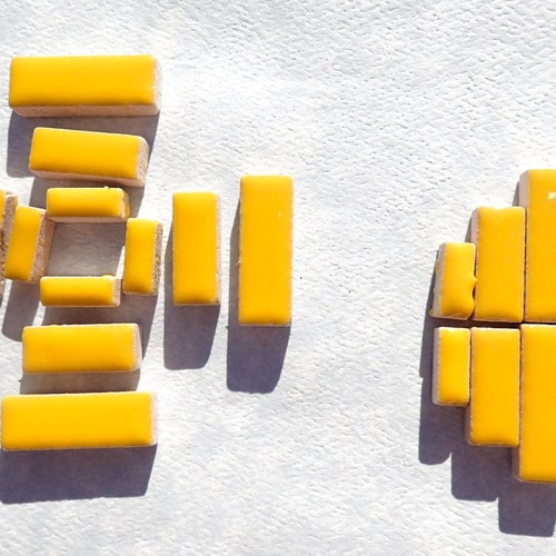 Lemon Yellow Petals Mosaic Tiles 50g Ceramic Leaves in Mix - Etsy