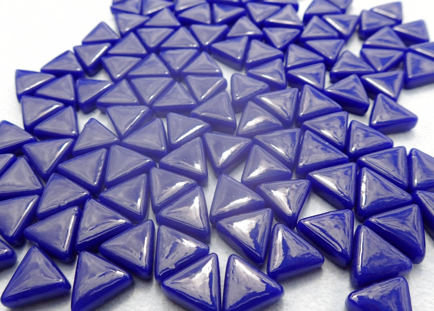 Small Blue Triangle Glass Mosaic Tiles - 10mm - 50g of Triangles in ...