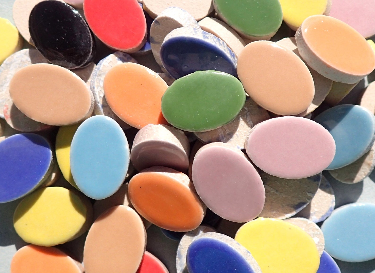Oval Mosaic Tiles 50 Ceramic 3/4 Inch Tiles in - Etsy