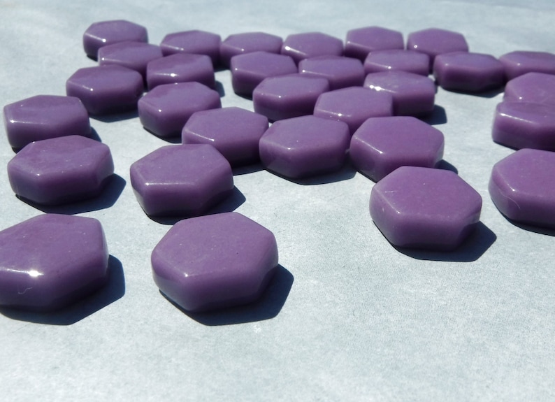 Purple Hexagon Mosaic Tiles 15mm 100g Opaque Glass Tiles | Etsy