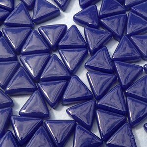 Small Blue Triangle Glass Mosaic Tiles - 10mm - 50g of Triangles in ...