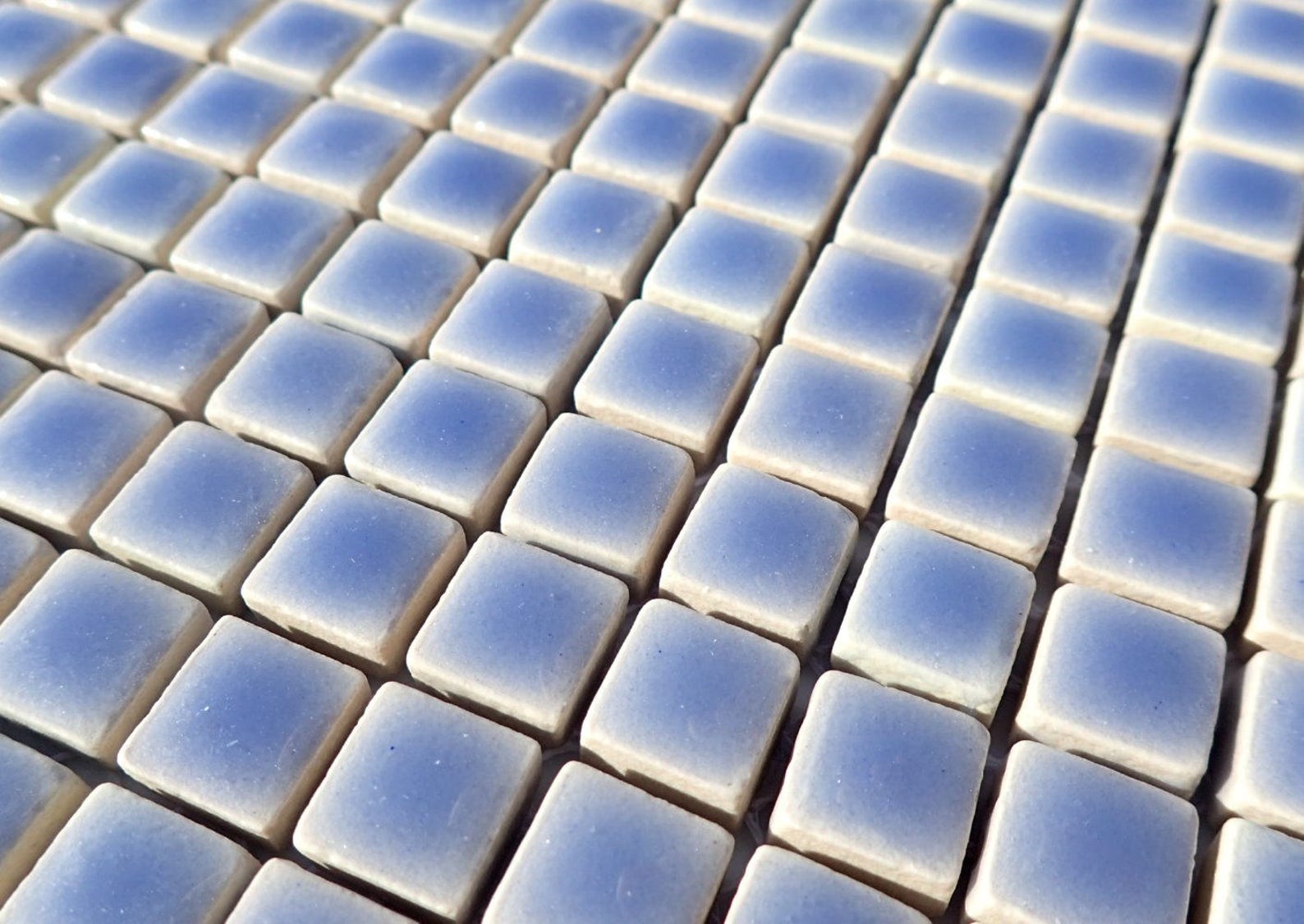 Cornflower Blue Square Mosaic Tiles 1 Cm Ceramic Half - Etsy