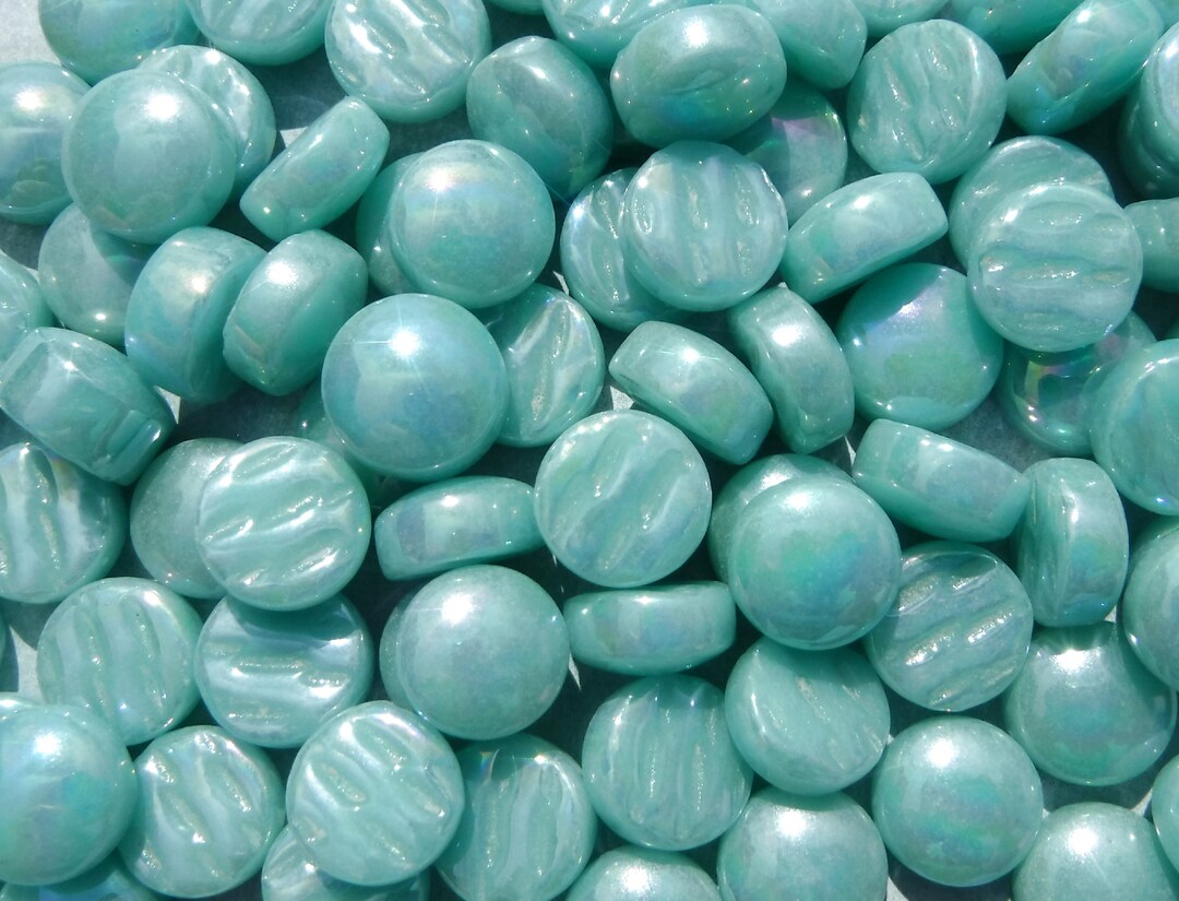 Light Teal Iridescent 12mm Glass Drops Mosaic Tiles - 100 Grams - Etsy