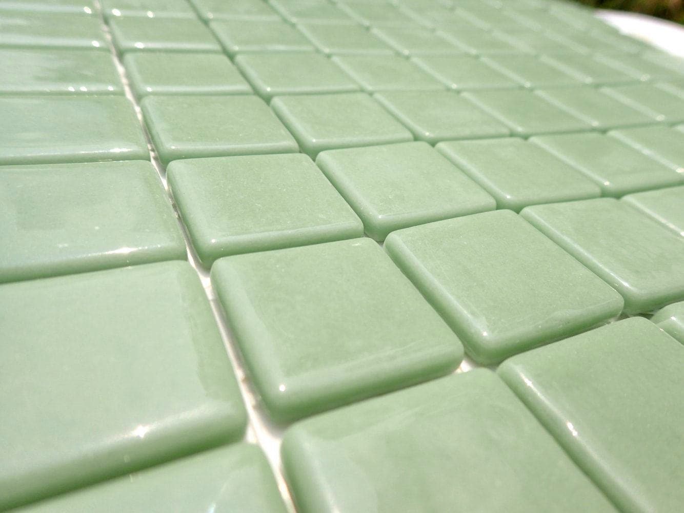 Sage Green Glass Mosaic Tiles Squares 1 Inch 25 Tiles for - Etsy