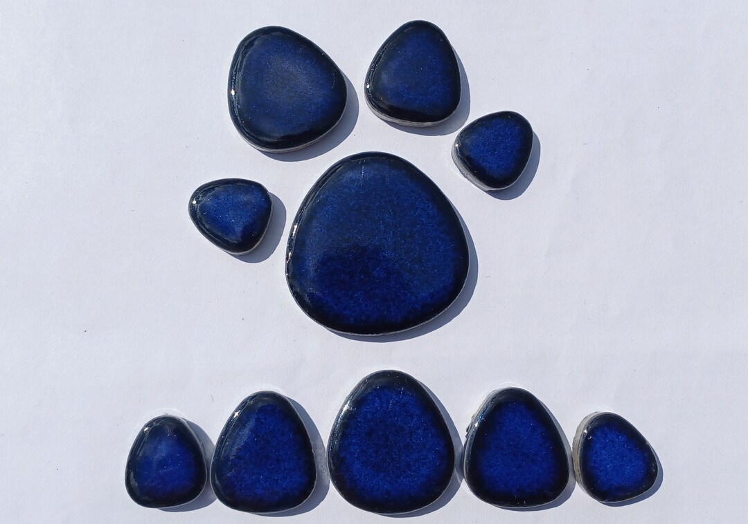 Dark Blue Pebble Mosaic Tiles - Half Pound Ceramic Tiles in Assorted ...