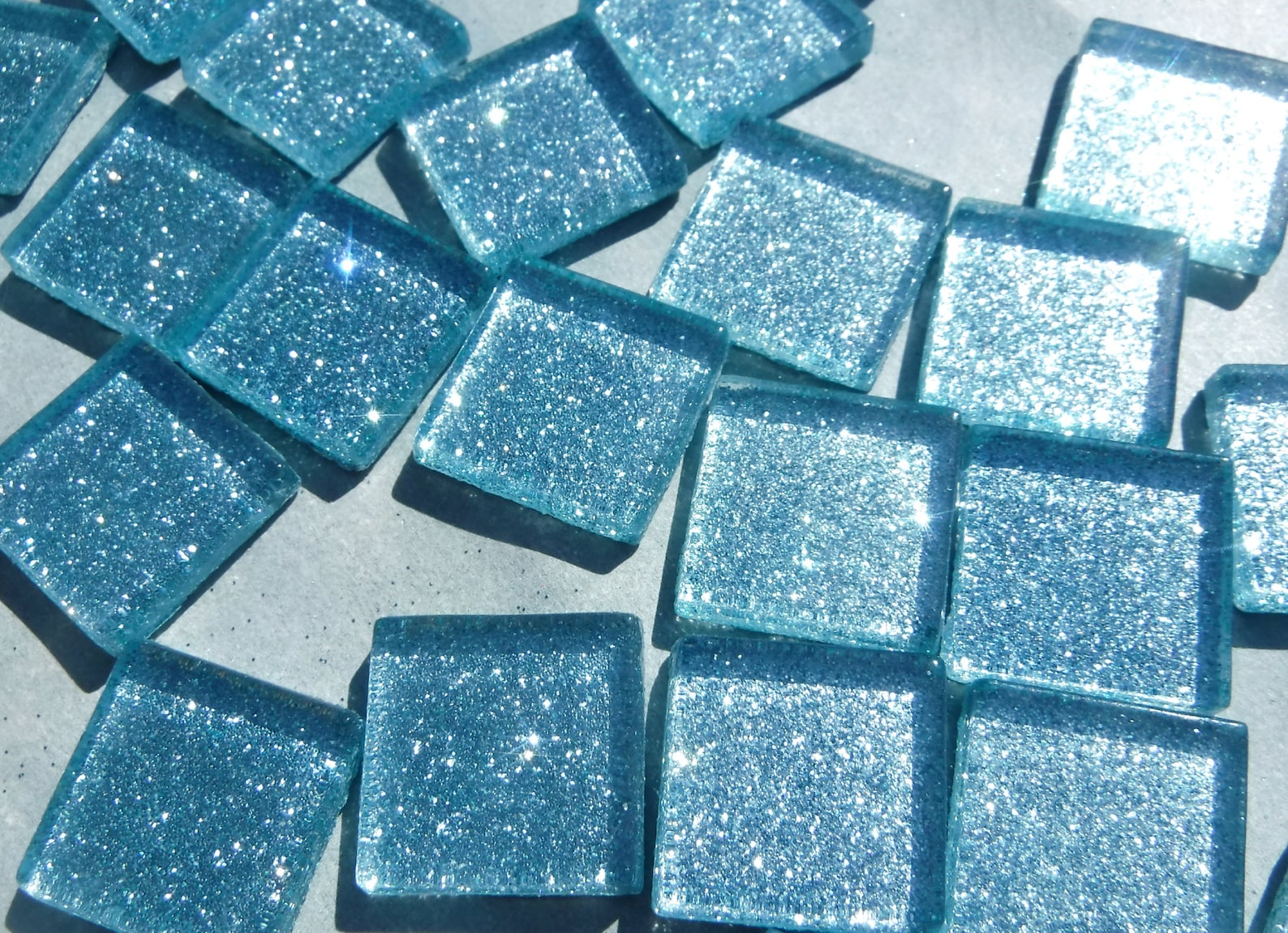 Raindrop Blue Glitter Tiles 20mm Mosaic Tiles 25 Metallic | Etsy