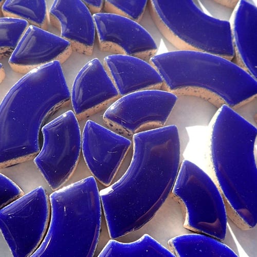 Dark Blue Circles Mosaic Tiles 50g Ceramic in Mix of 3 Sizes - Etsy
