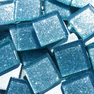 Raindrop Blue Glitter Tiles 20mm Mosaic Tiles 25 Metallic | Etsy