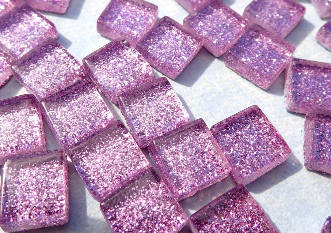 Light Purple Glitter Glass Mosaic Tiles - 1 Cm - 100g - Over 100 ...