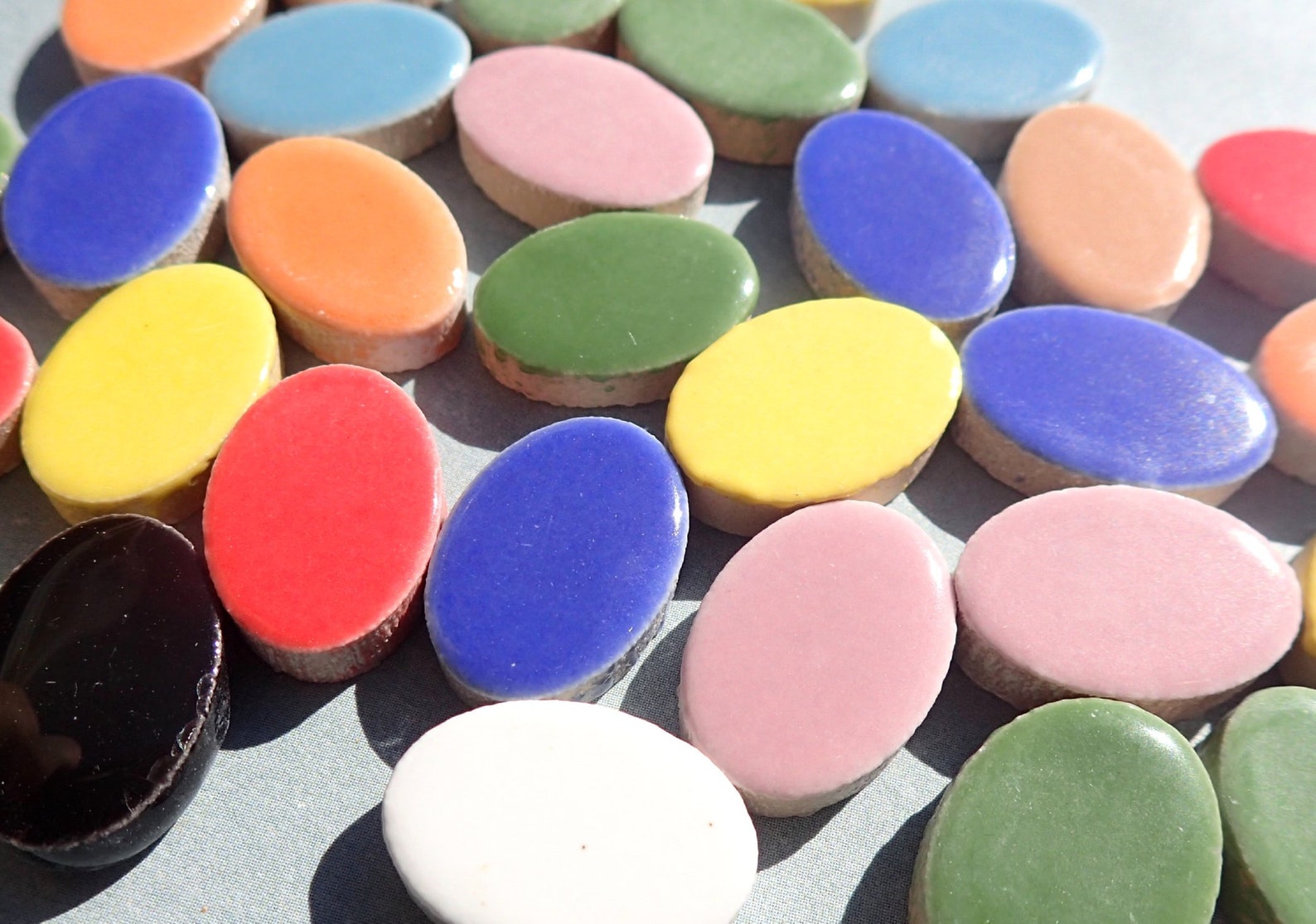 Oval Mosaic Tiles 50 Ceramic 3/4 Inch Tiles in - Etsy