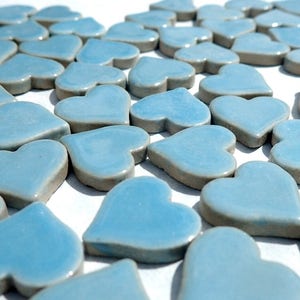 Light Blue Heart Mosaic Tiles - 25 Large Ceramic 5/8 Inch - Etsy