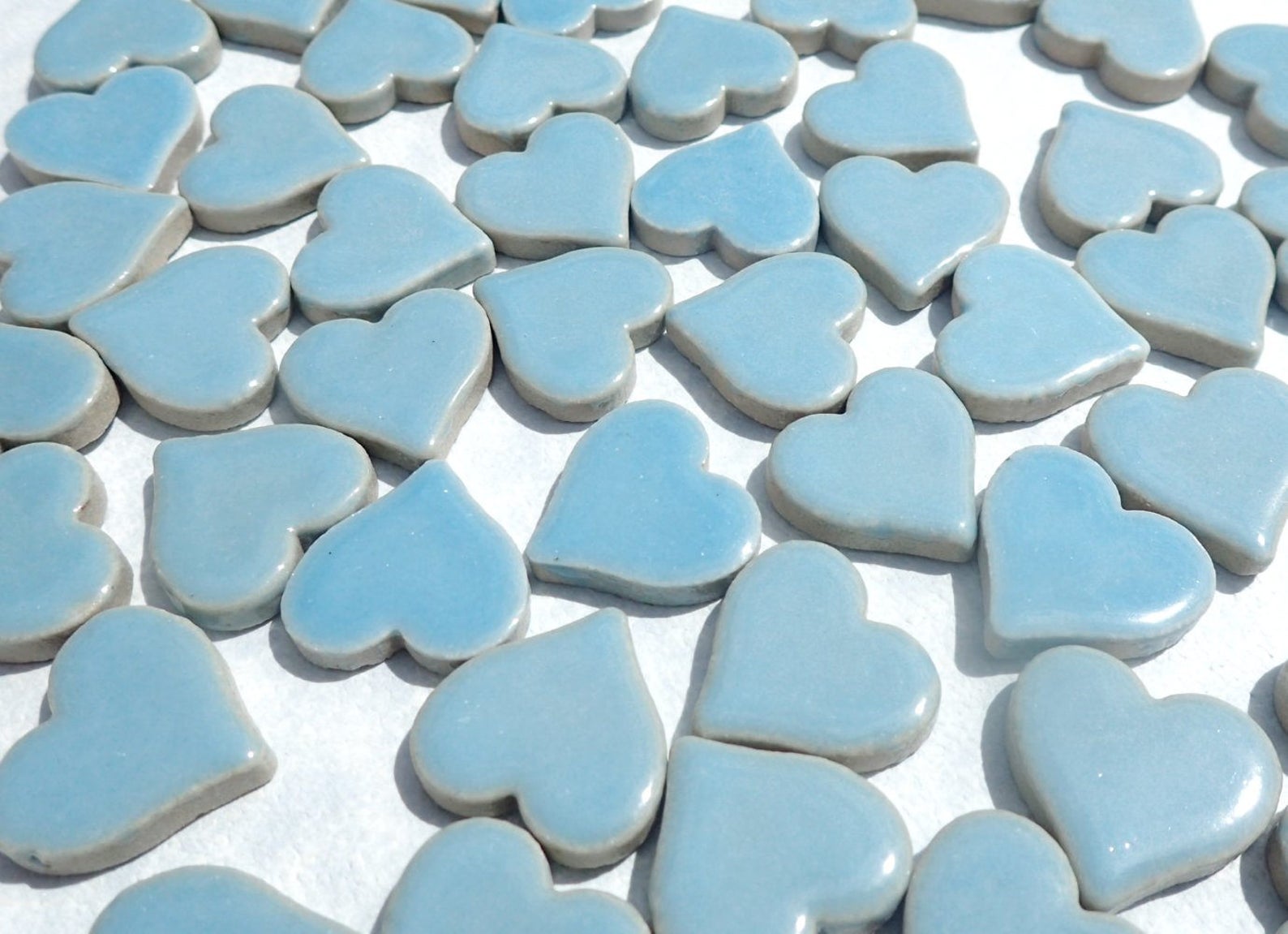 Light Blue Heart Mosaic Tiles - 25 Large Ceramic 5/8 Inch - Etsy