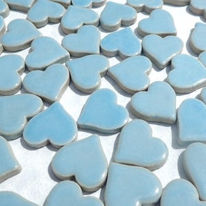 Light Blue Heart Mosaic Tiles - 25 Large Ceramic 5/8 Inch - Etsy