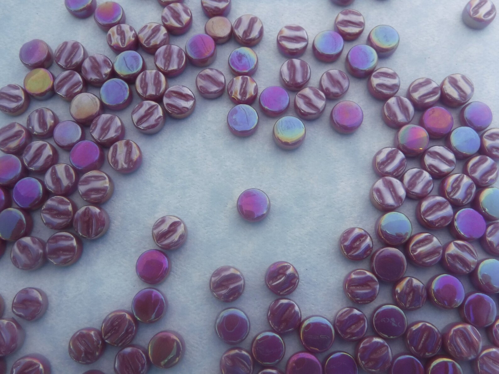 Raspberry Pink MINI Iridescent Glass Drops Mosaic Tiles 50 - Etsy