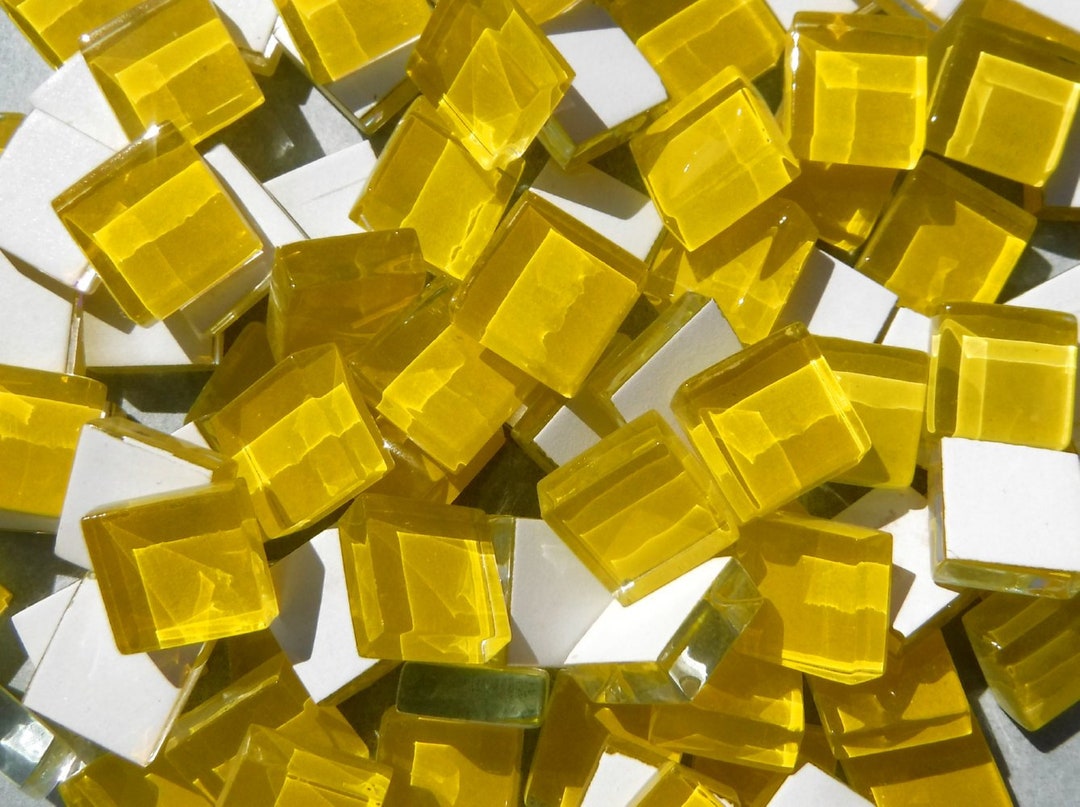 Lemon Yellow Glass Tiles - 1 Cm - 100g - Over 100 Crystal Squares - Etsy