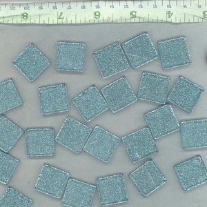 Raindrop Blue Glitter Tiles 20mm Mosaic Tiles 25 Metallic Glass Tiles ...