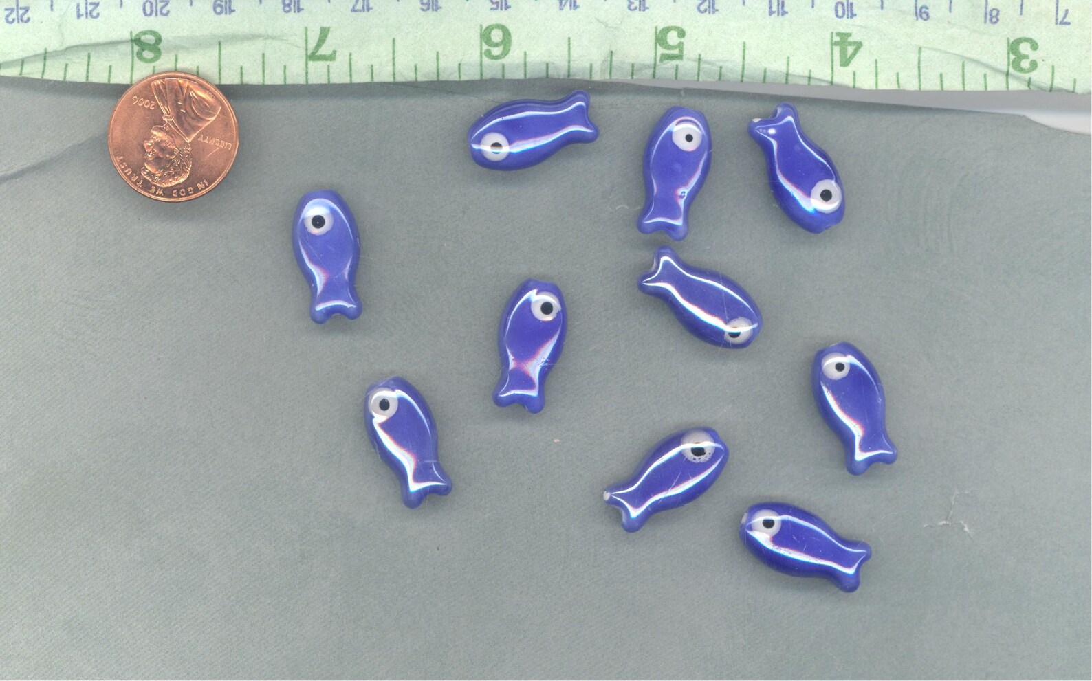 Dark Blue Fish Beads Ceramic Mosaic Tiles Small Fish Beads - Etsy