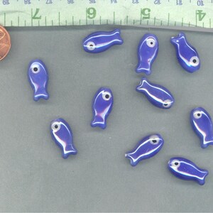 Dark Blue Fish Beads Ceramic Mosaic Tiles Small Fish Beads - Etsy