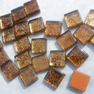 Bronze Foil Mini Square Crystal Tiles - 10mm - 50g Metallic Glass ...