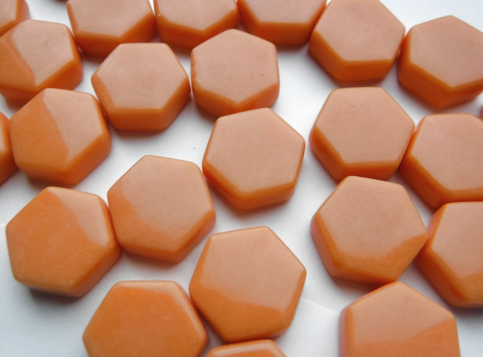 Orange Hexagon Mosaic Tiles - 15mm - 100g Opaque Glass - Pumpkin - Etsy